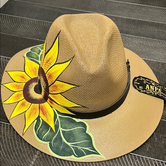 ANPA LIVING THE STYLE | Other | Tan Sunflower Wide Brim Hat | Poshmark